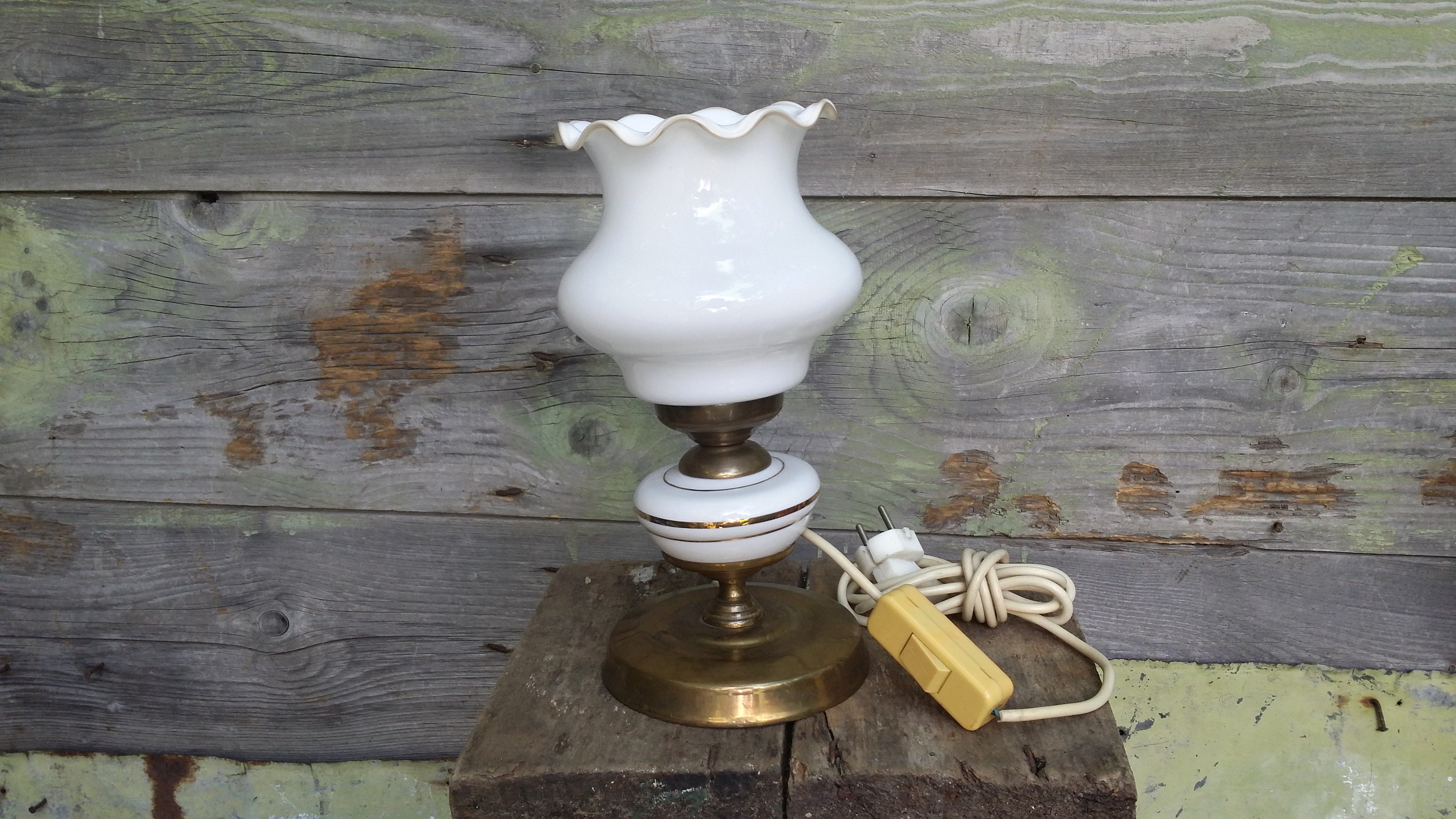 Vintage Night Light Lamp Working Porcelain Brass Desk Lamp - Etsy UK