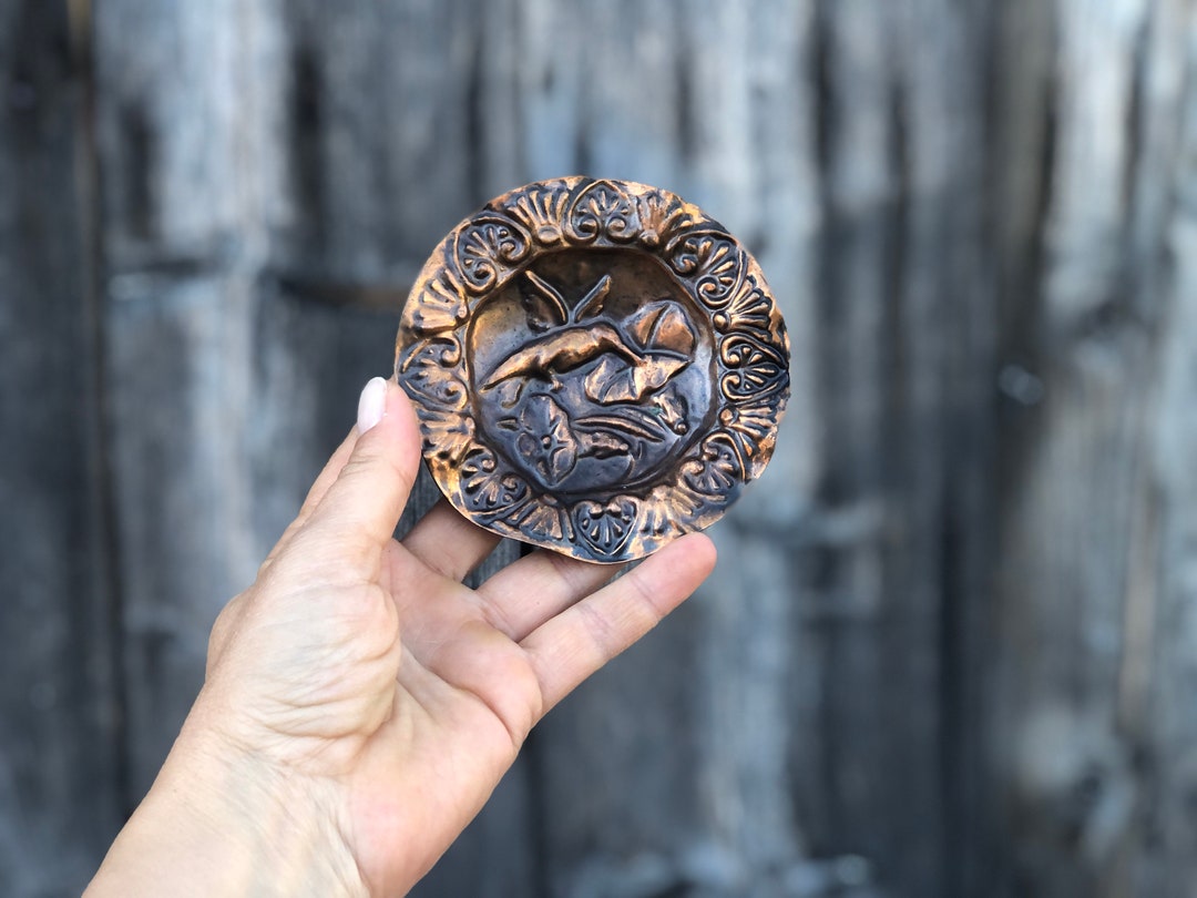 Vintage Ashtray, Bird Copper Ashtray, Collectible Ashtray, Small Copper ...