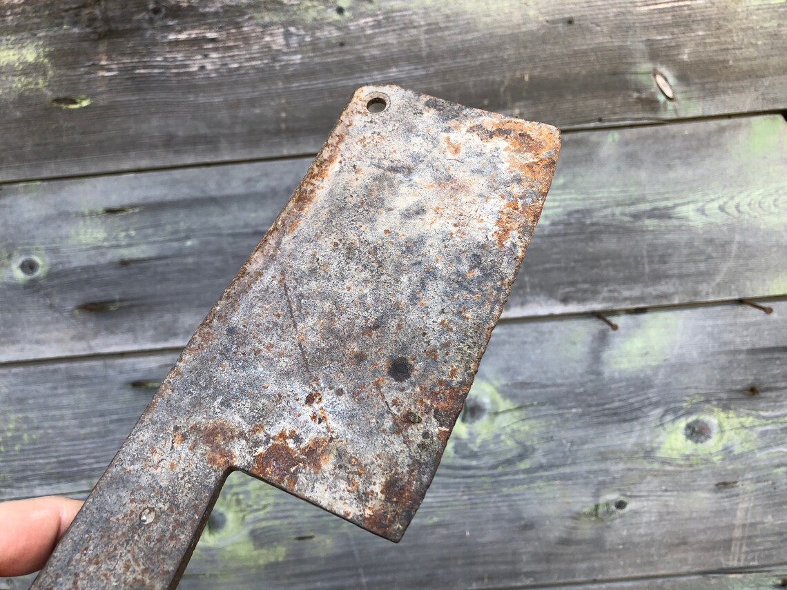 Vintage Cleaver Meat Cleaver Butcher's Knife Old Rusty | Etsy