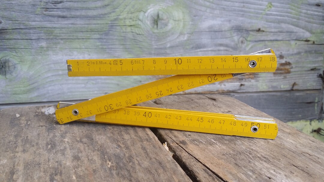 Vintage Wooden Ruler Folding Ruler Yellow Wooden Meter - Etsy