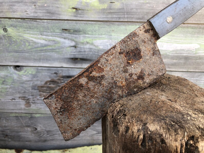 Vintage Cleaver Meat Cleaver Butcher's Knife Old Rusty - Etsy