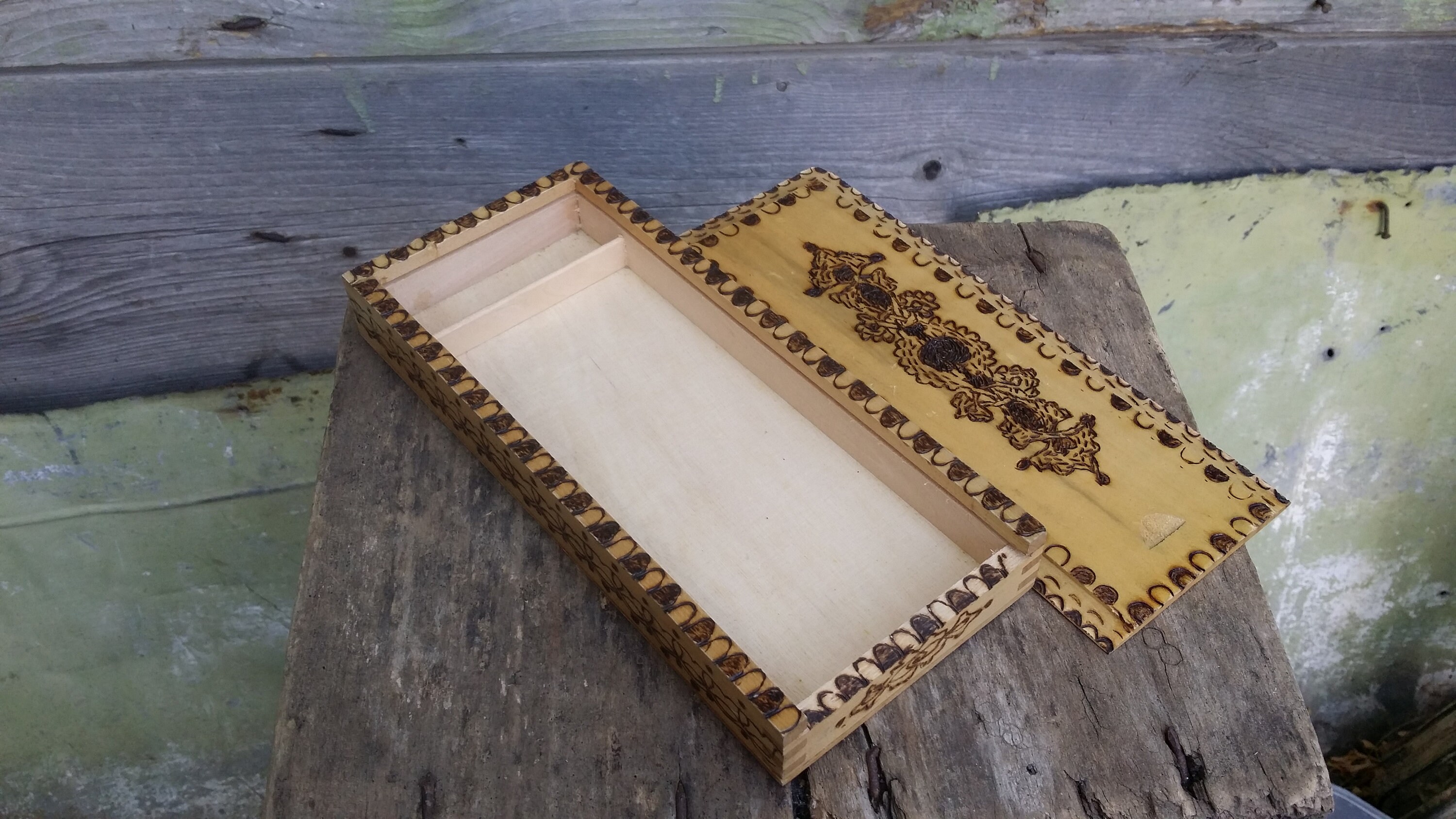 Vintage Wooden Box Handmade Pencil Box Jewelry Box Trinket | Etsy