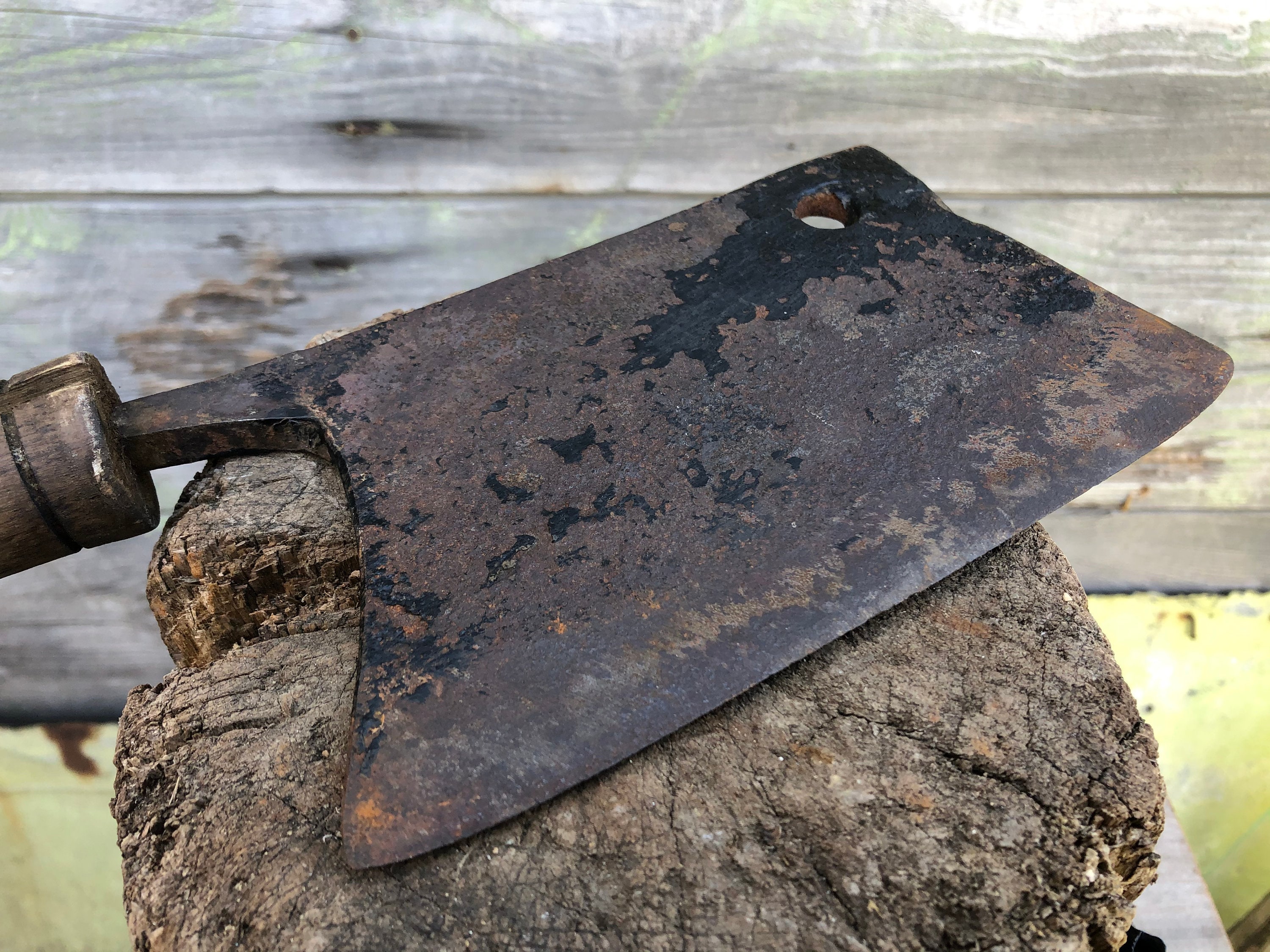Vintage Cleaver Meat Cleaver Butcher's Knife Old Rusty - Etsy