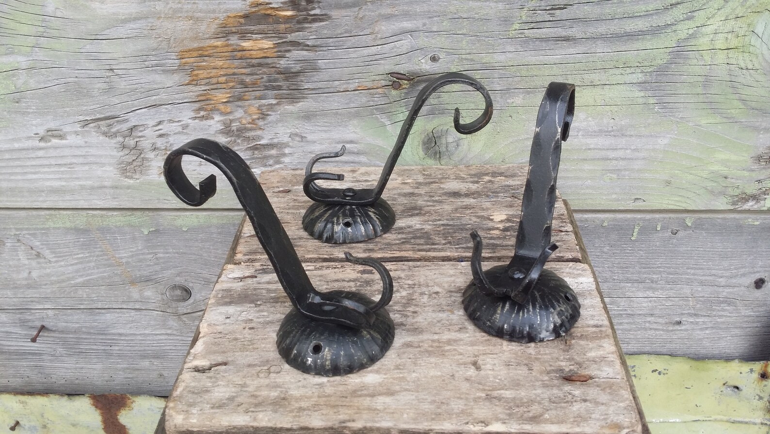 Vintage Wall Hooks Set of 3 Wall Hooks Metal Hangers Coat | Etsy