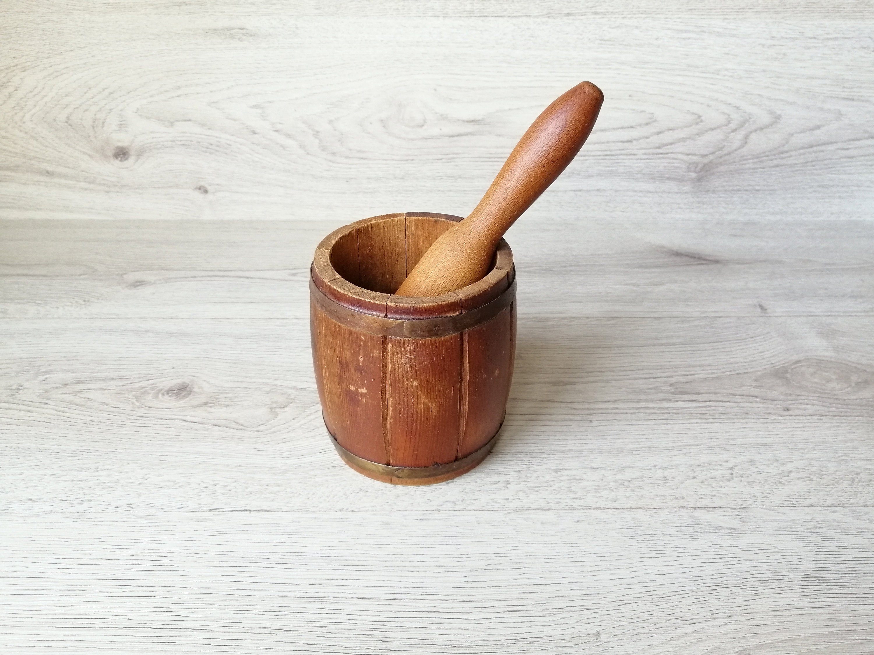Small Kitchen Appliances Wooden bowl Wood mortar and pestle Vintage mortar & pestle Primitive ...