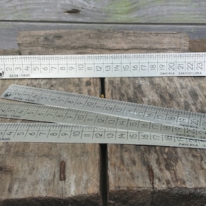 Vintage Metal Ruler, Soviet Meter, Measuring Device, Measuring Tools ...