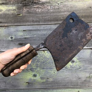 Vintage Cleaver Meat Cleaver Butcher's Knife Old Rusty - Etsy