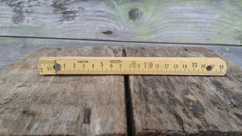 Vintage Wooden Ruler Folding Ruler Yellow Wooden Meter - Etsy