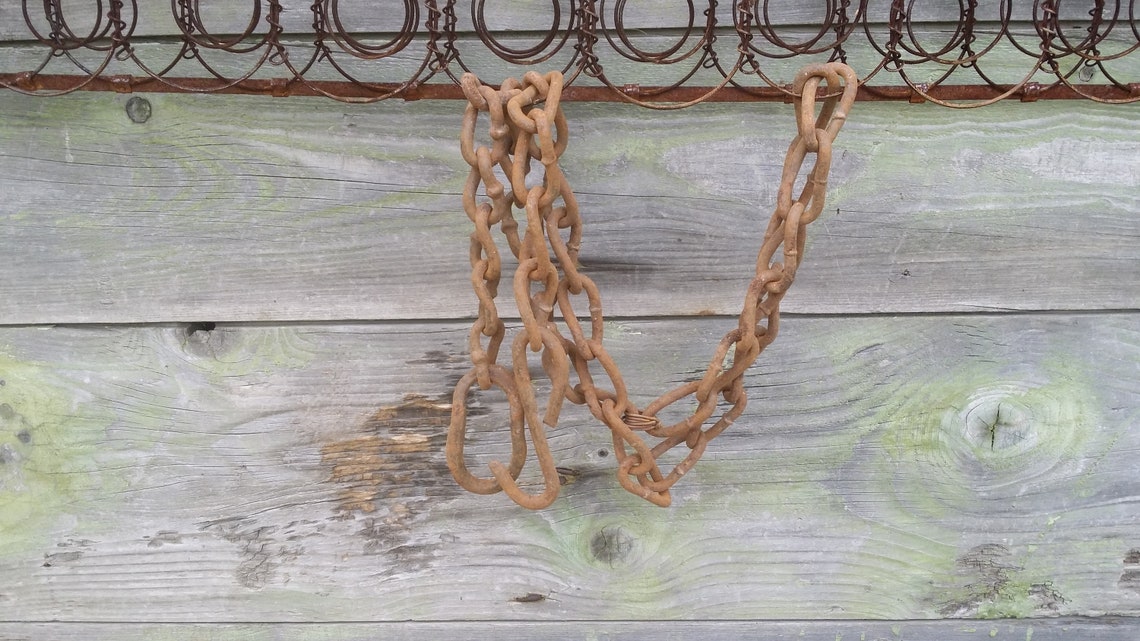 Vintage Chain Rusty Chain Antique Iron Chain Hand Forged - Etsy