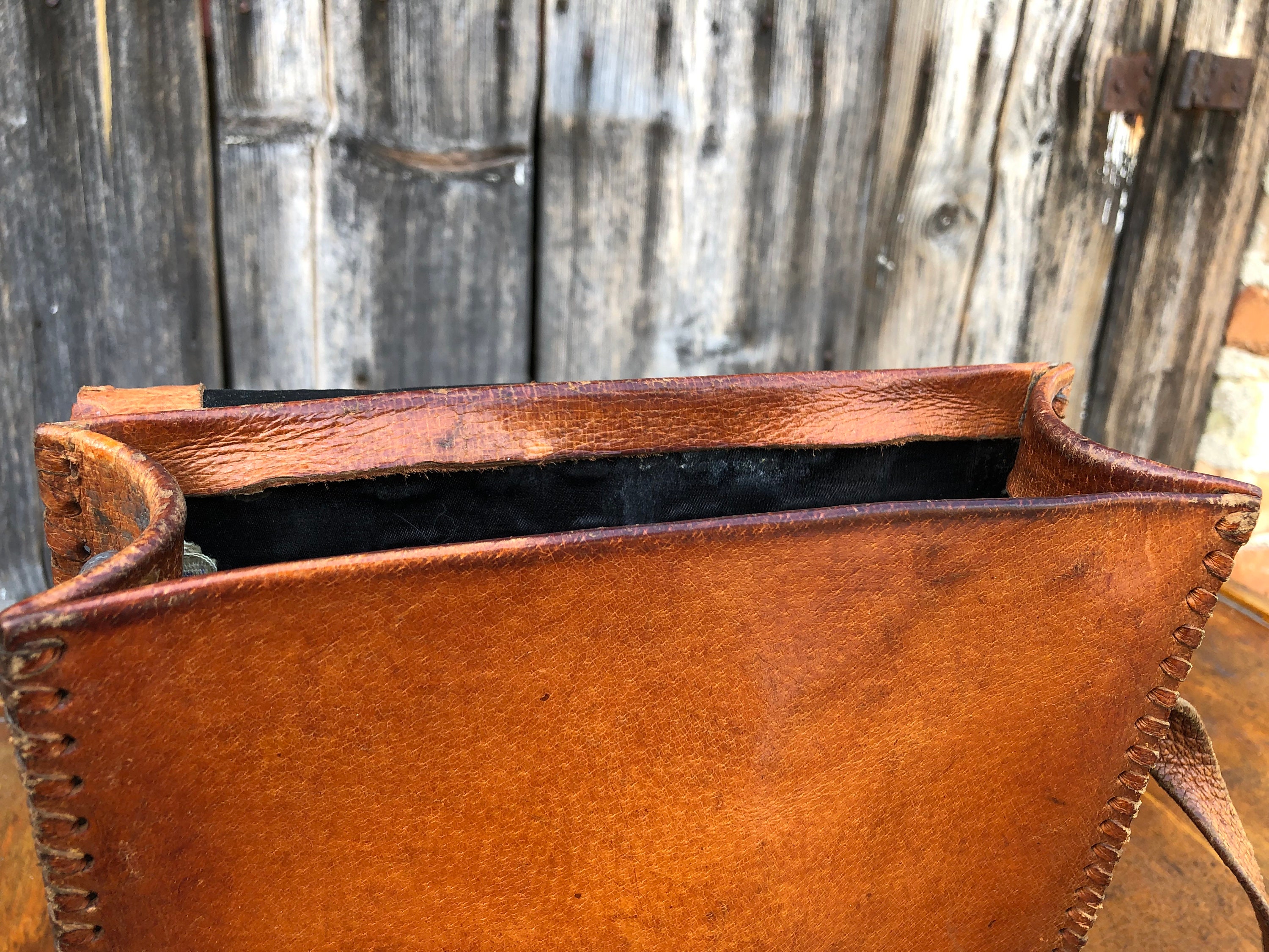 Vintage Leather Tote Bag Distressed Crossbody Bag Leather | Etsy