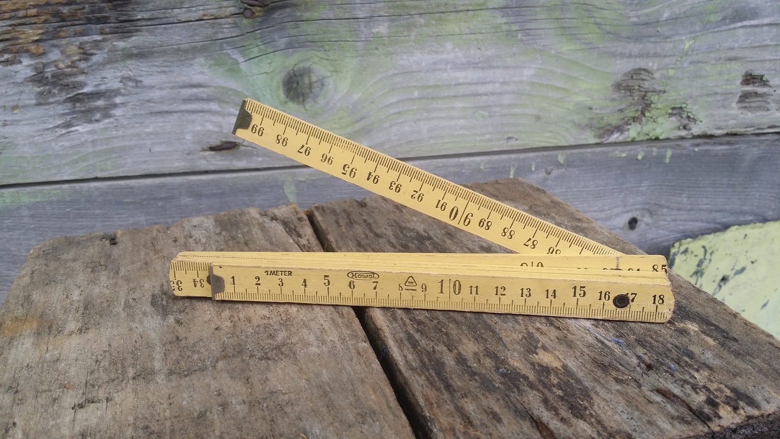 Vintage Wooden Ruler Folding Ruler Yellow Wooden Meter - Etsy