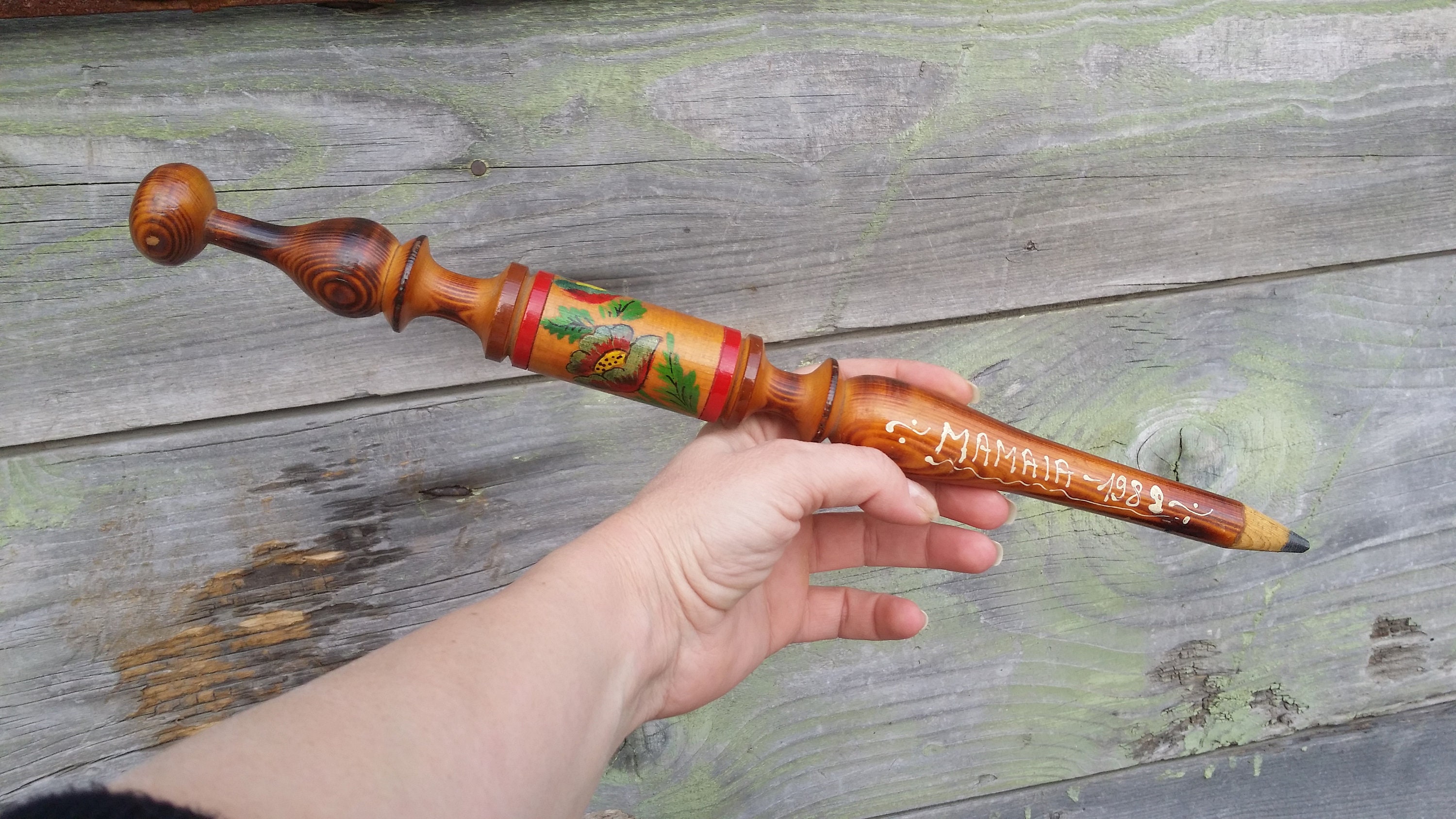 Vintage Big Pencil Wooden Pencil Large Pencil Hand Painted - Etsy