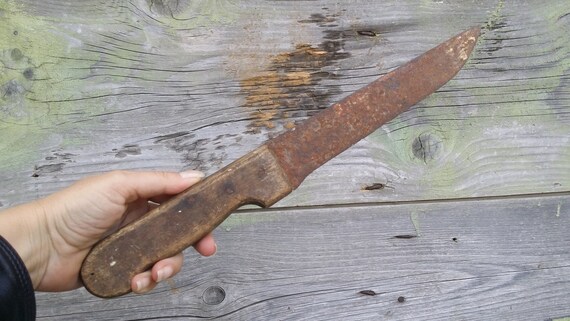 Vintage knife Meat knife Butcher's knife Old rusty | Etsy