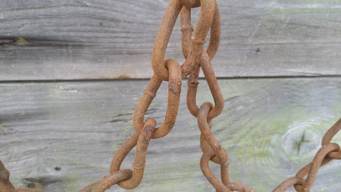 Vintage Chain Rusty Chain Antique Iron Chain Hand Forged - Etsy