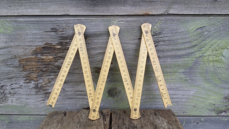 Vintage Wooden Ruler Folding Ruler Yellow Wooden Meter - Etsy
