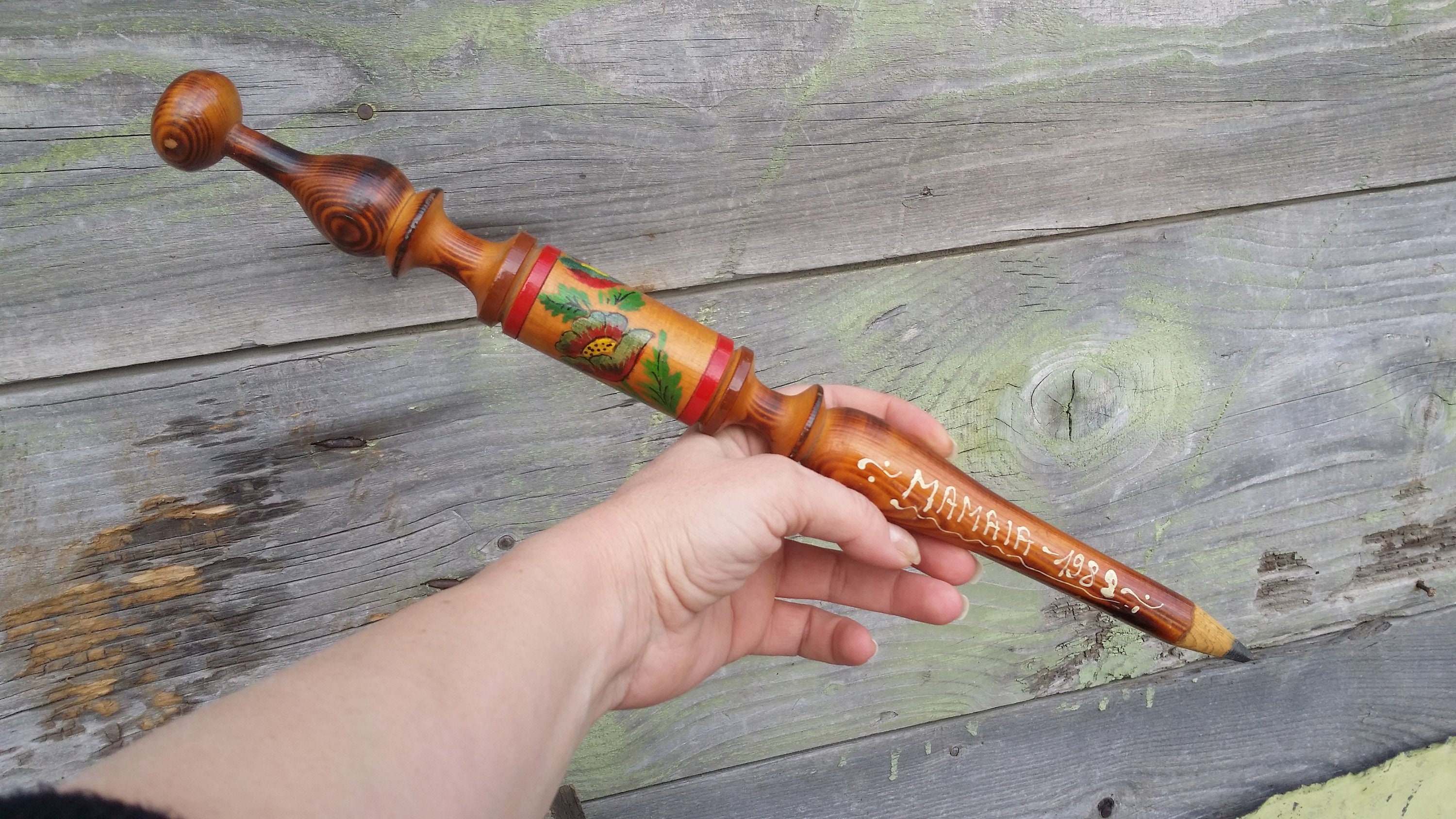 Vintage Big Pencil Wooden Pencil Large Pencil Hand Painted - Etsy
