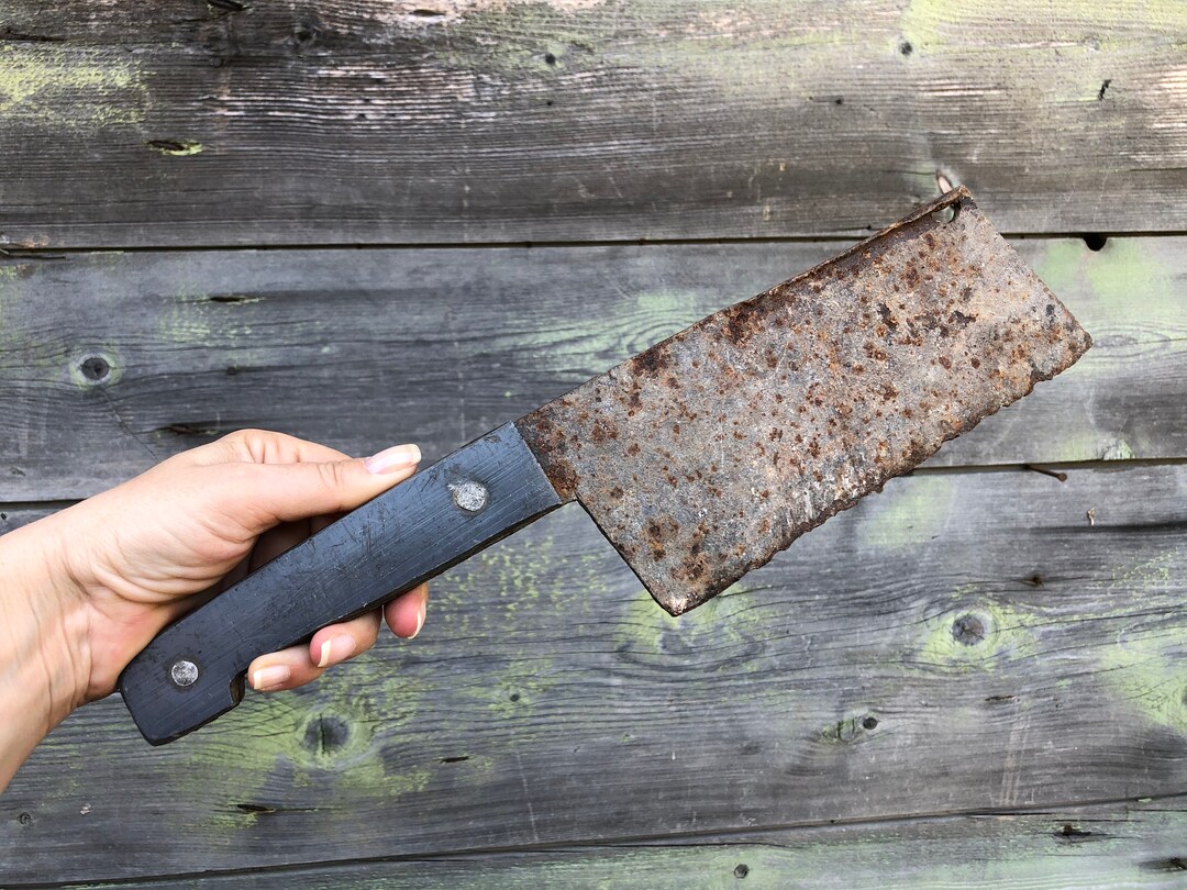 Vintage Cleaver Meat Cleaver Butcher's Knife Old Rusty - Etsy