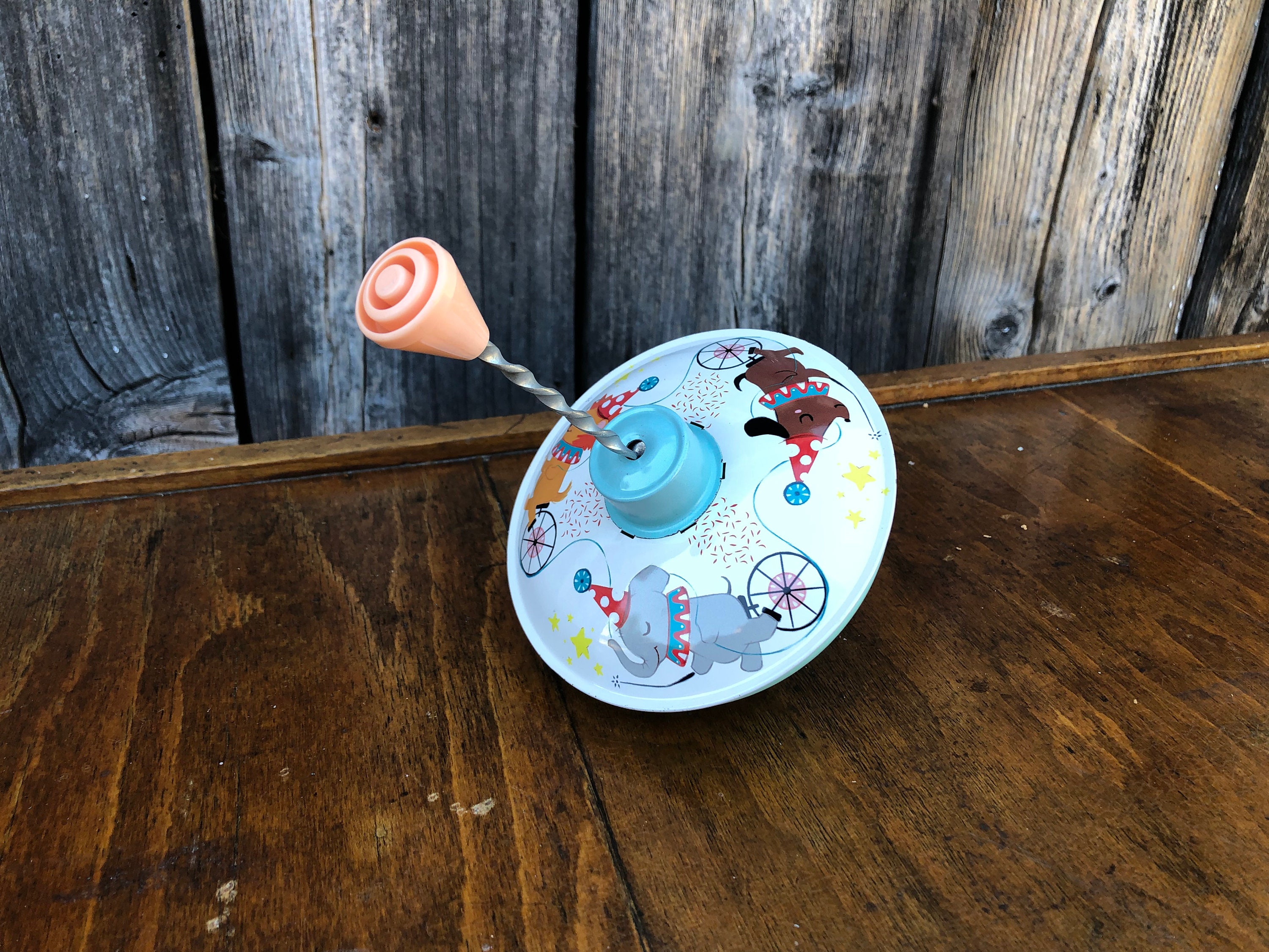 Vintage Spinning Top, Vintage Toy, Metal Spinning Top, Metal Toy ...