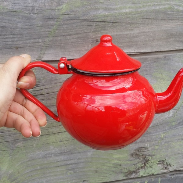 Red Teapot - Etsy