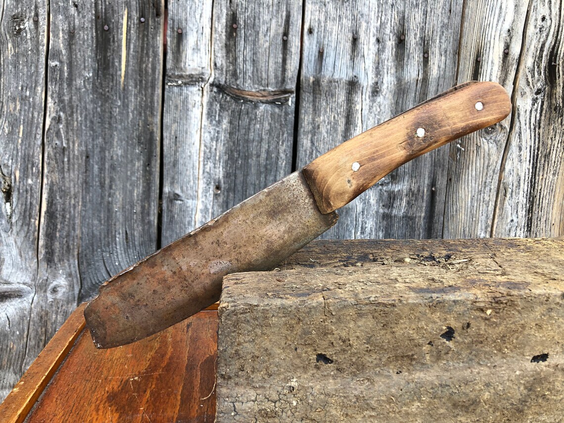 Vintage Cleaver Meat Cleaver Butcher's Knife Old Rusty - Etsy