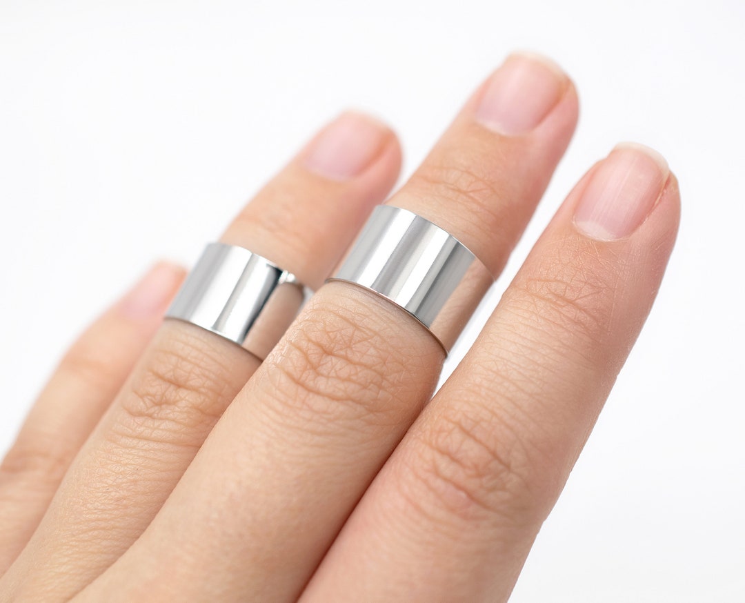 Harley Midi Knuckle Band Cuff Ring. Silver Wide Band Ring. Statement ...