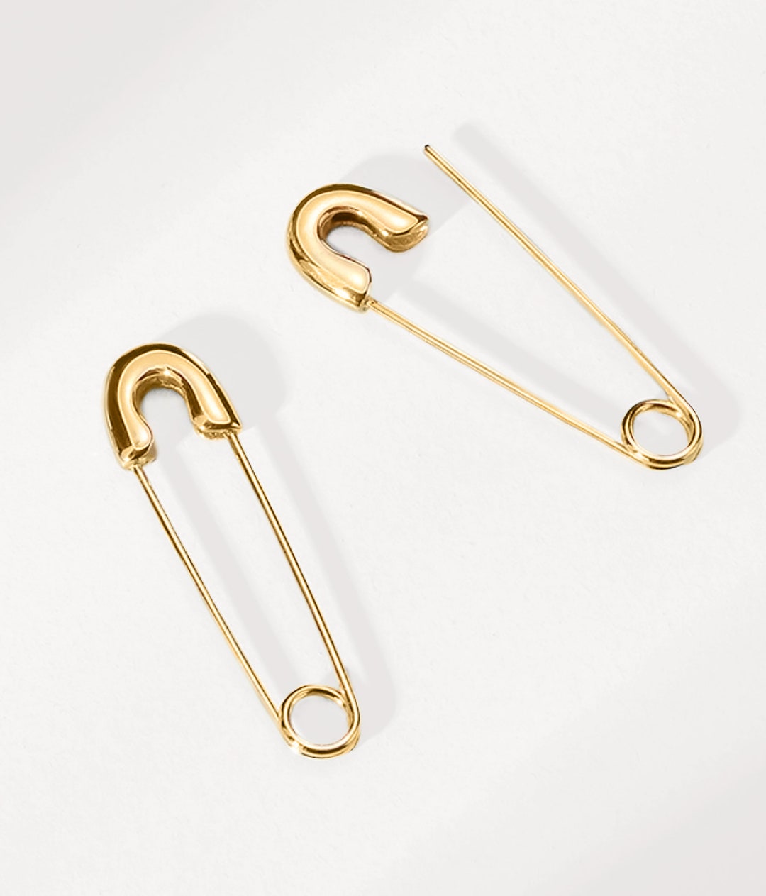 Safety Pin Earrings. Hypoallergenic Stainless Steel. Gold, Silver ...