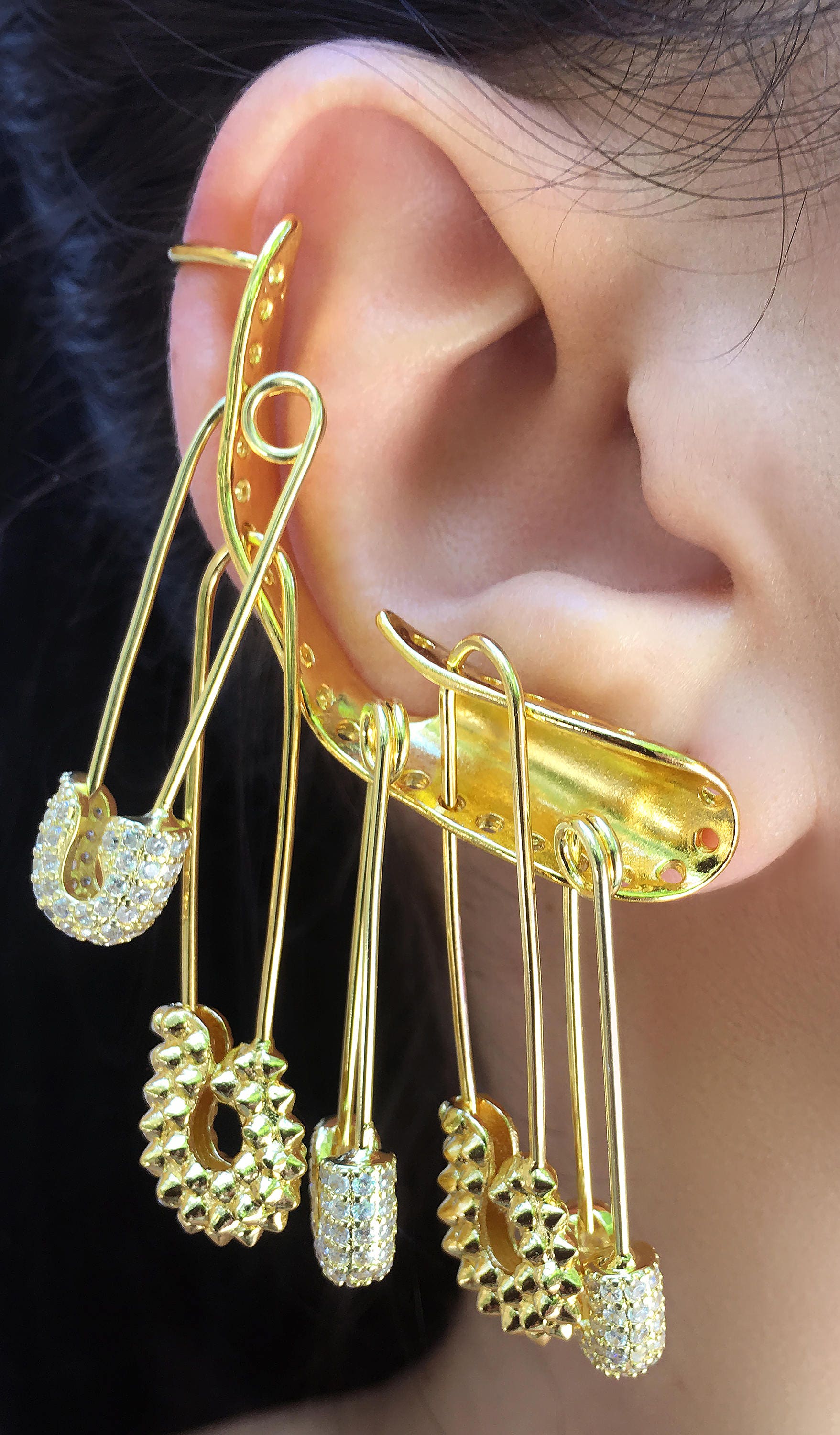 Harley Safety Pins Ear-cuff. Cosplay Accessories. Cosplay - Etsy