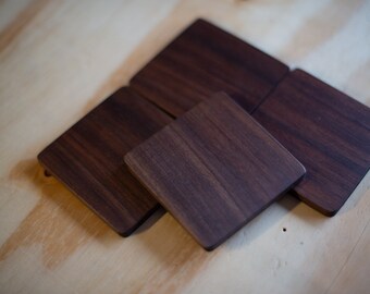 Handmade Walnut Wood Coasters and Holder Set of 6 Coasters - Etsy