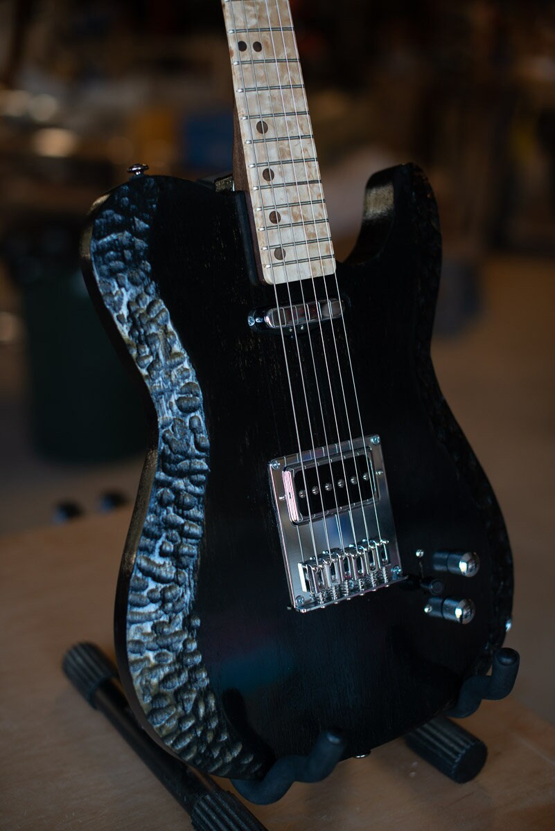 Handmade Black Stained Oak Telecaster & Walnut Neck - Etsy