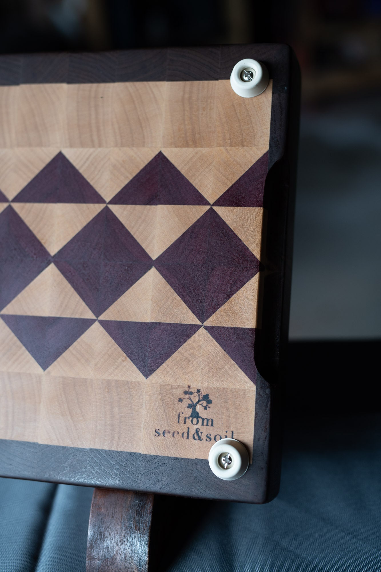 Handmade Pattern End Grain Cutting Board Purpleheart, Maple, Walnut ...