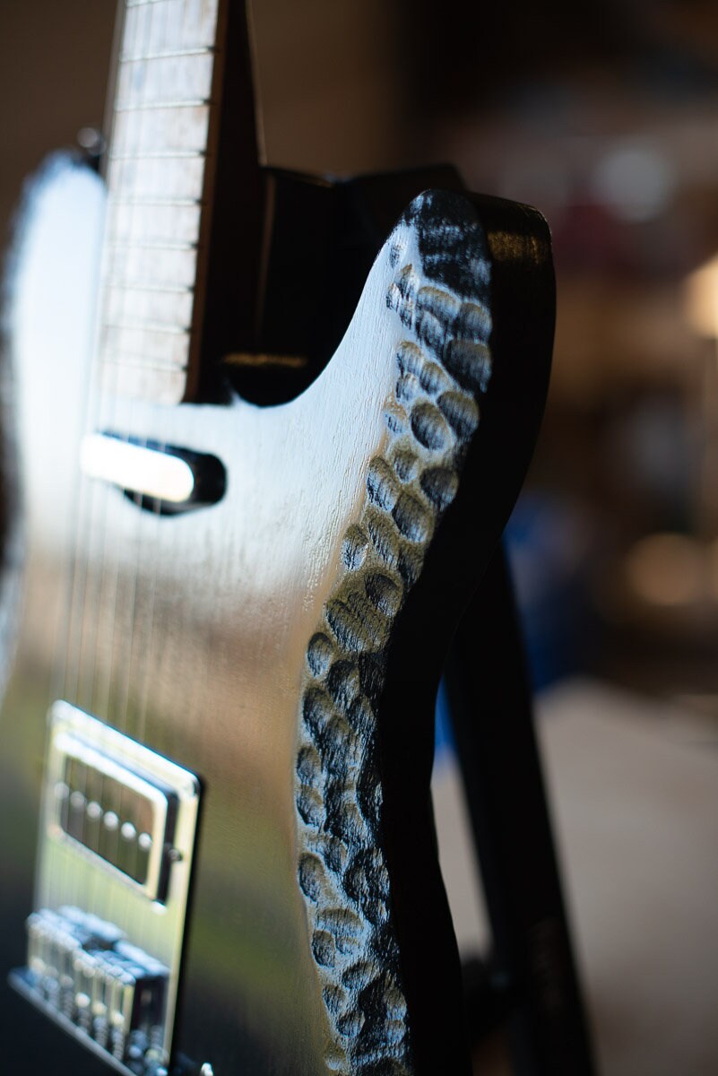 Handmade Black Stained Oak Telecaster & Walnut Neck - Etsy