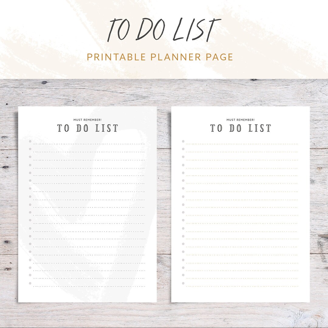 To Do List Insert Planner Page to Do Page to List - Etsy