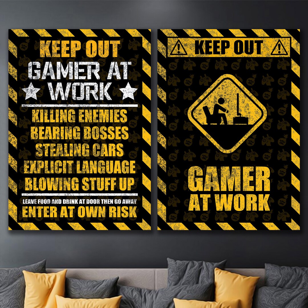 Gamer at Work, Keep Out Poster A4 A3 A2 Prints - Etsy