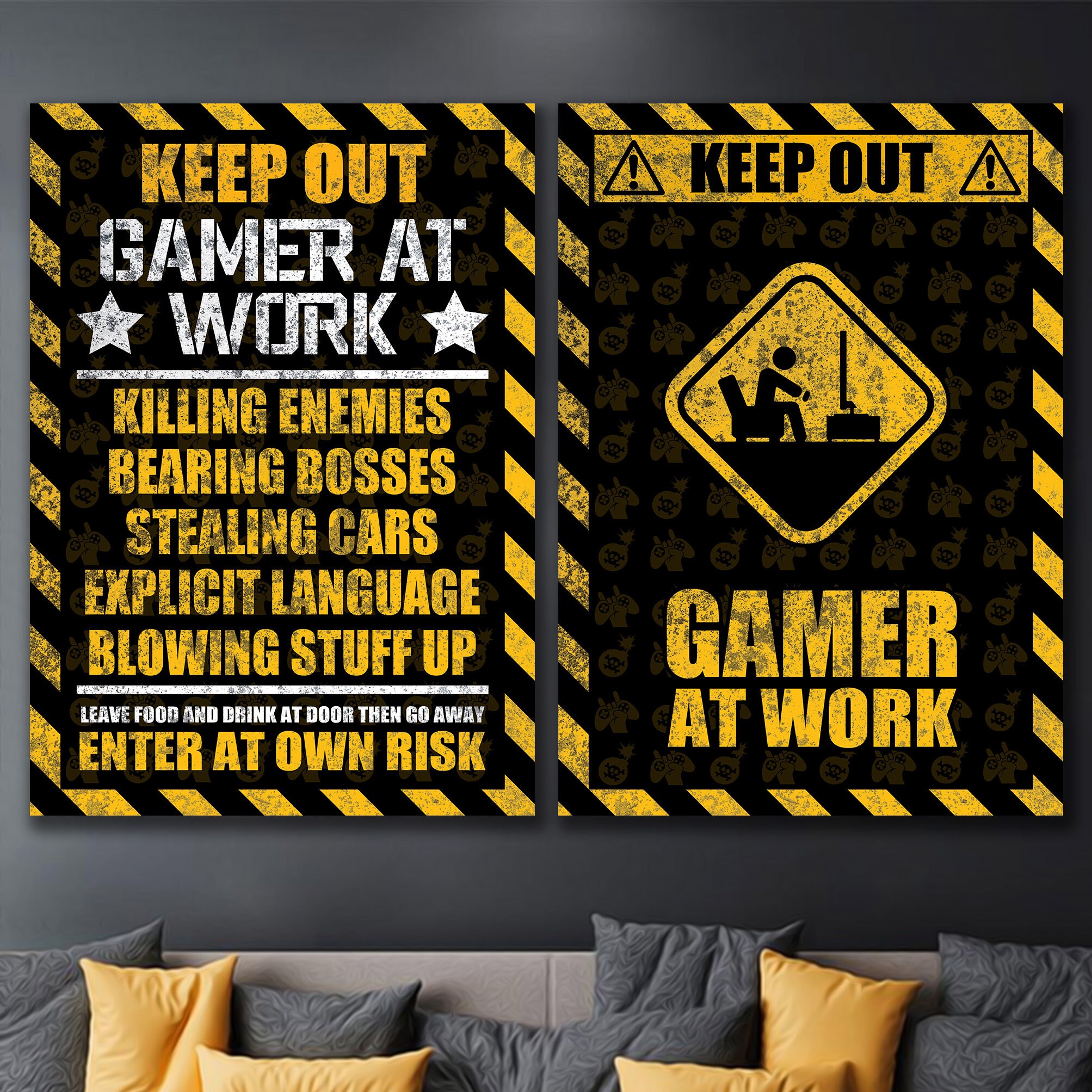 Gamer at Work, Keep Out Poster A4 A3 A2 Prints - Etsy