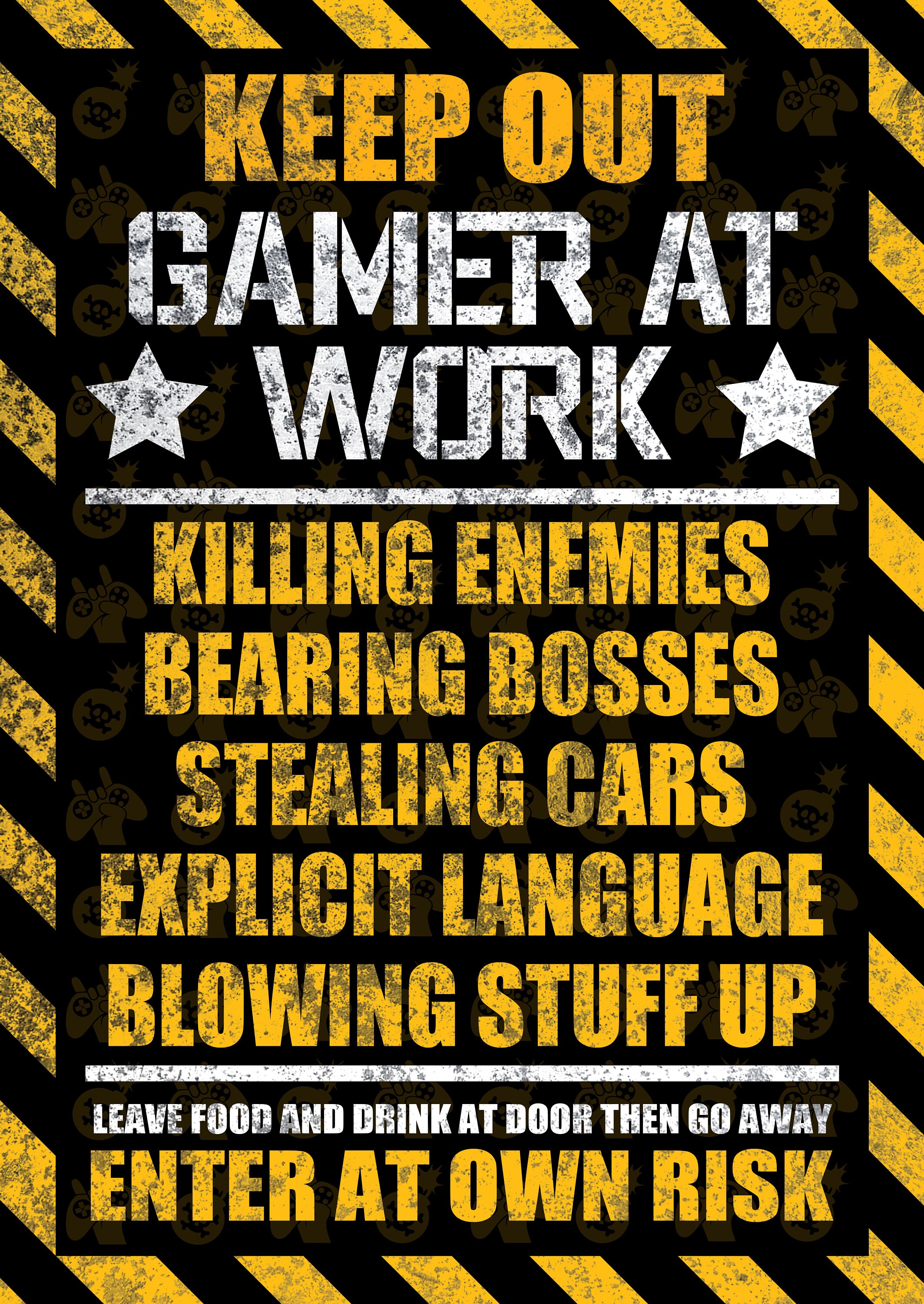 Gamer at Work, Keep Out Poster A4 A3 A2 Prints - Etsy