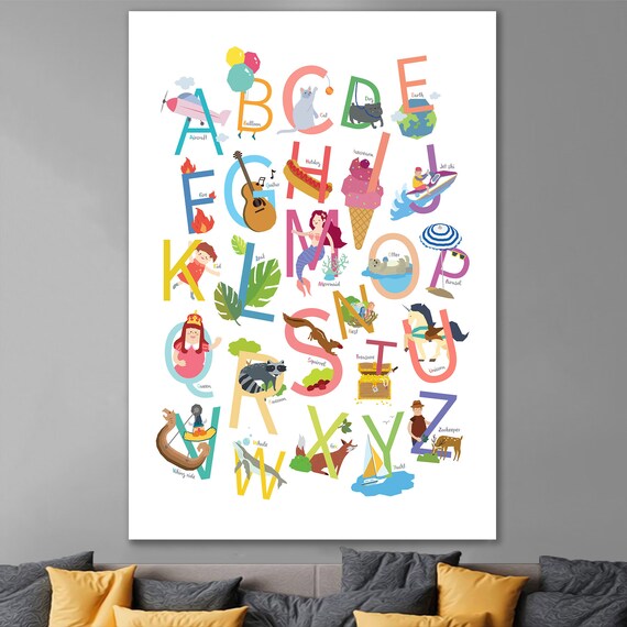 Alphabet Nursery Poster A to Z of Positive Emotions in - Etsy