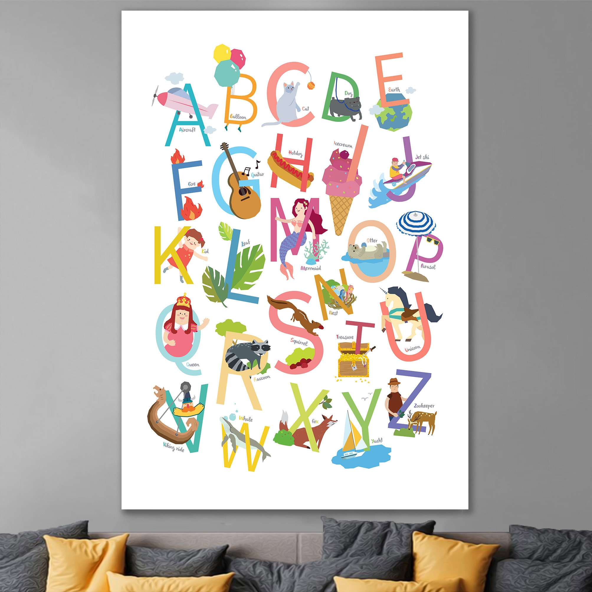 Alphabet Nursery Poster A to Z of Positive Emotions in Beautiful, Kids ...