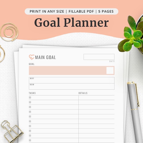 Printable / Digital Goal Planner Printable Planner Pages - Etsy