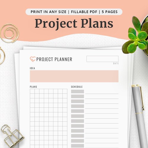Printable / Digital Project Plans Printable Pages Any | Etsy