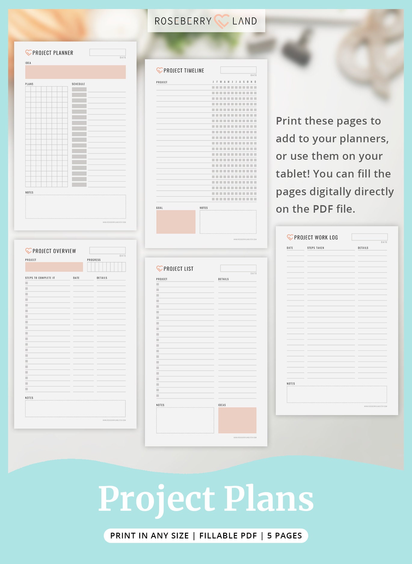 Printable / Digital Project Plans Printable Pages Any - Etsy