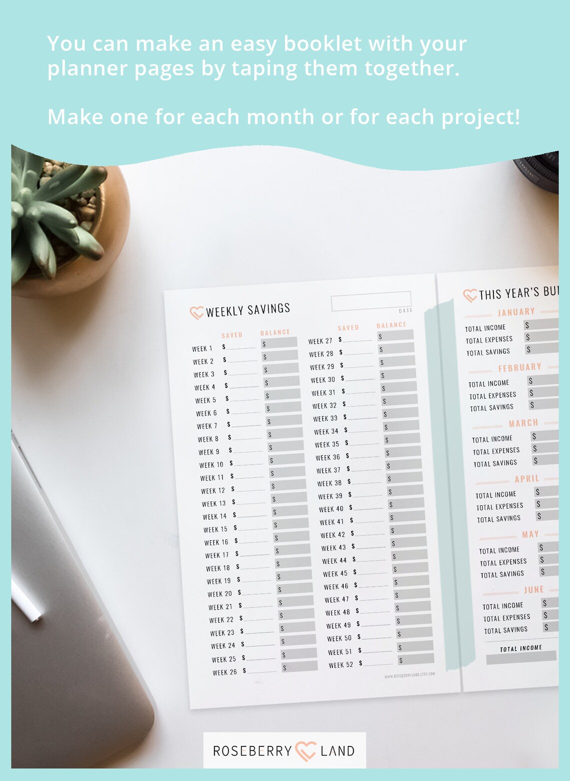 Printable / Digital Budget Planner Printable Planner Pages Any Size 5 ...