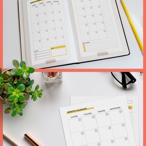 Printable / Digital Month Calendar HL, L, A5, A4 2 Printable Planner ...