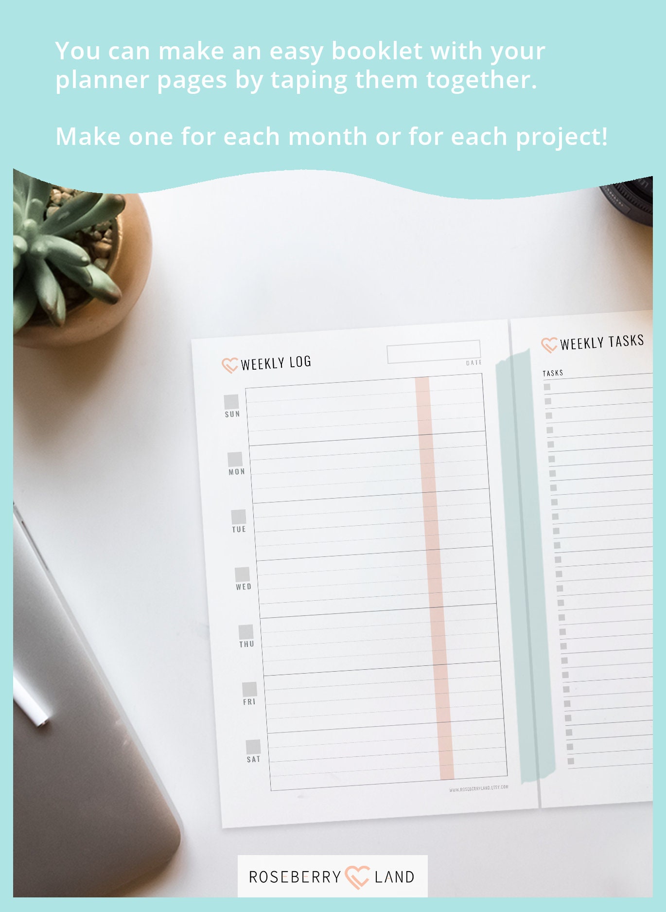 Printable / Digital Weekly Planner Printable Pages Any - Etsy