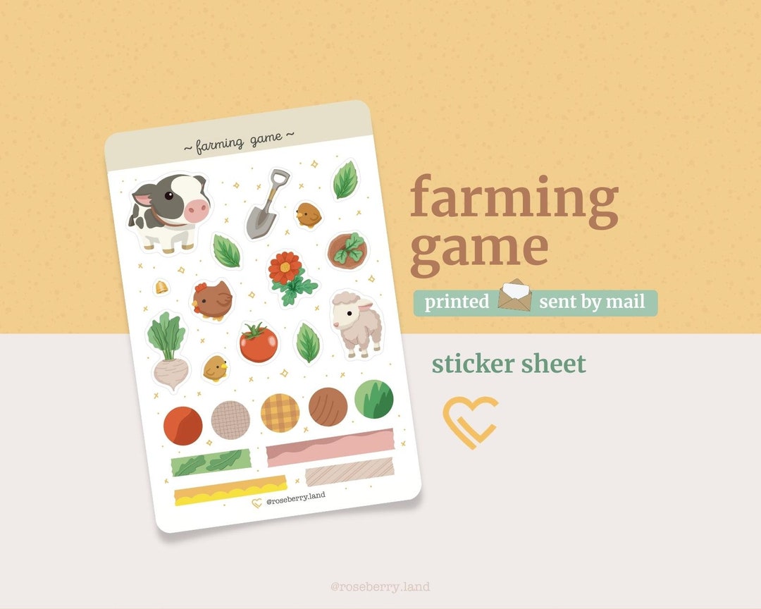 Sticker Sheet Farming Game Decorate Your Planner, Bullet Journal ...