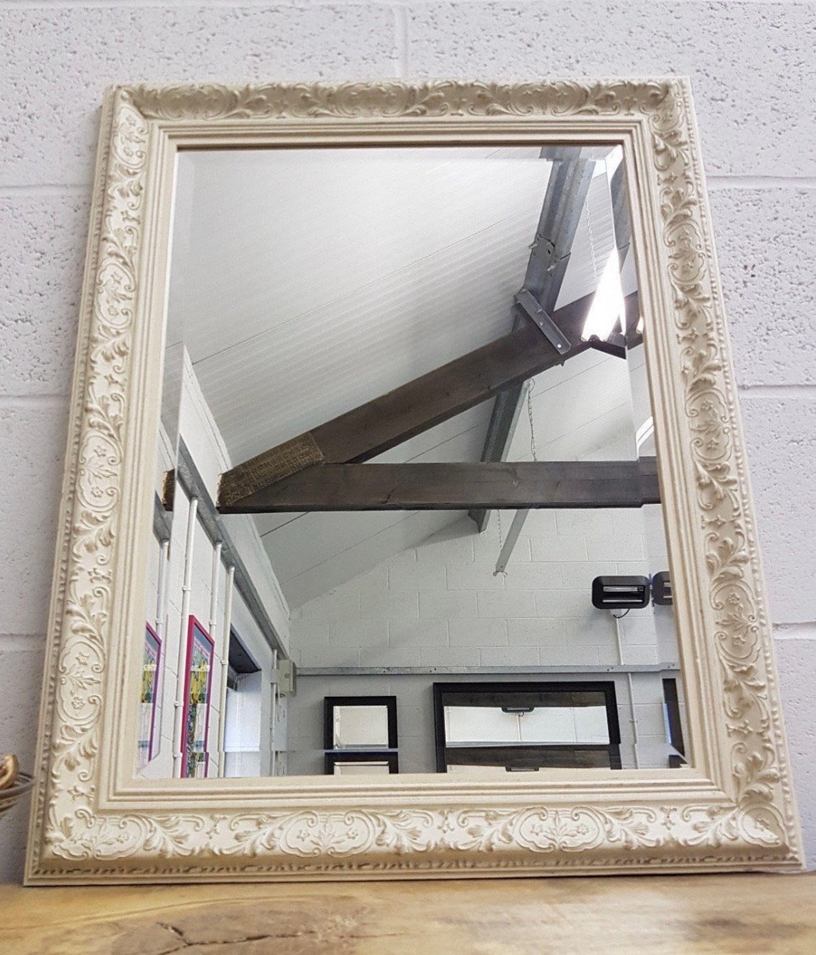 Handmade Wall Mirror Handcrafted Mirror Ornate Cream Floral Shabby Chic ...