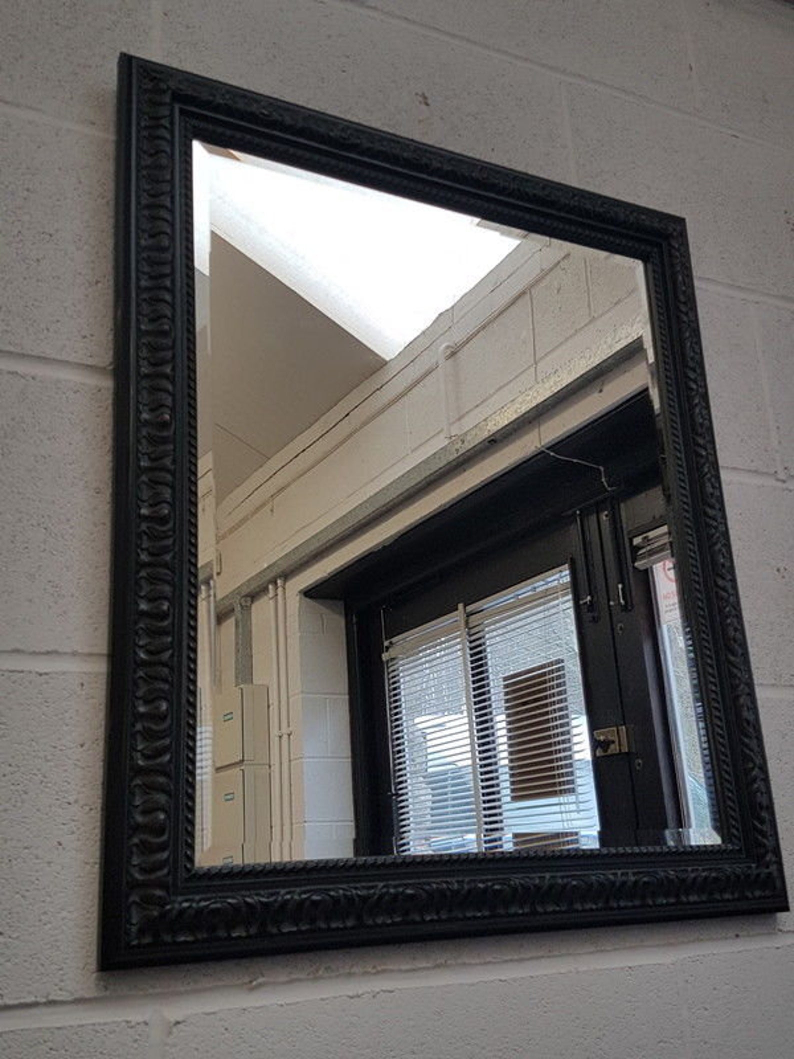 Handcrafted Bevelled Ornate Black Mirror Stunning Frame Made in Cumbria ...