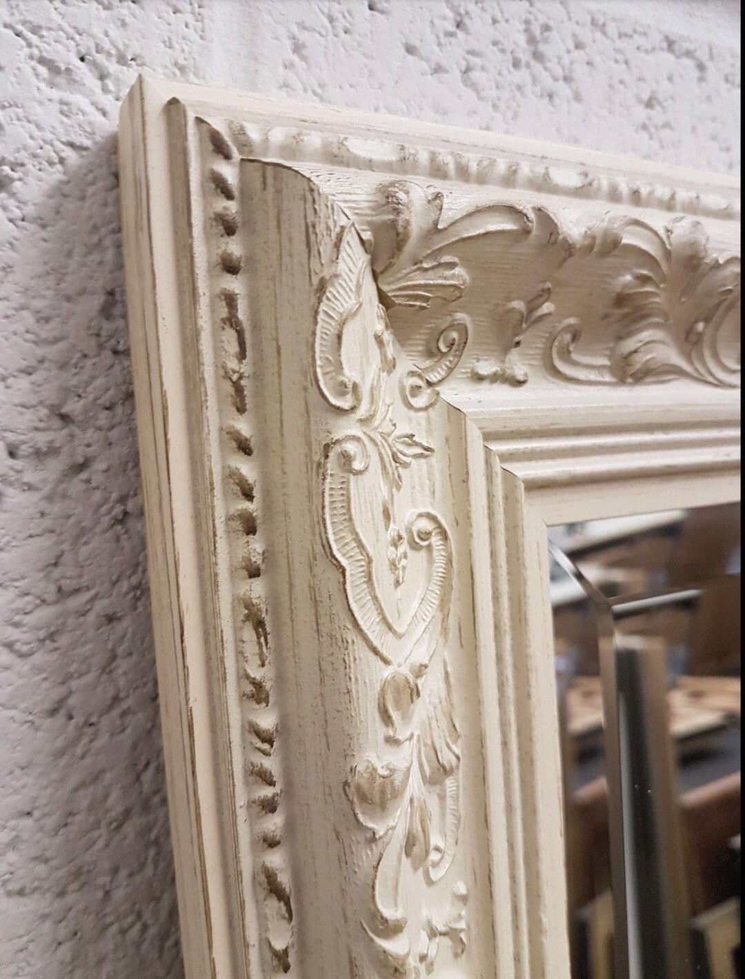 Handmade Wall Mirror Handcrafted Mirror Ornate Cream Floral Shabby Chic ...