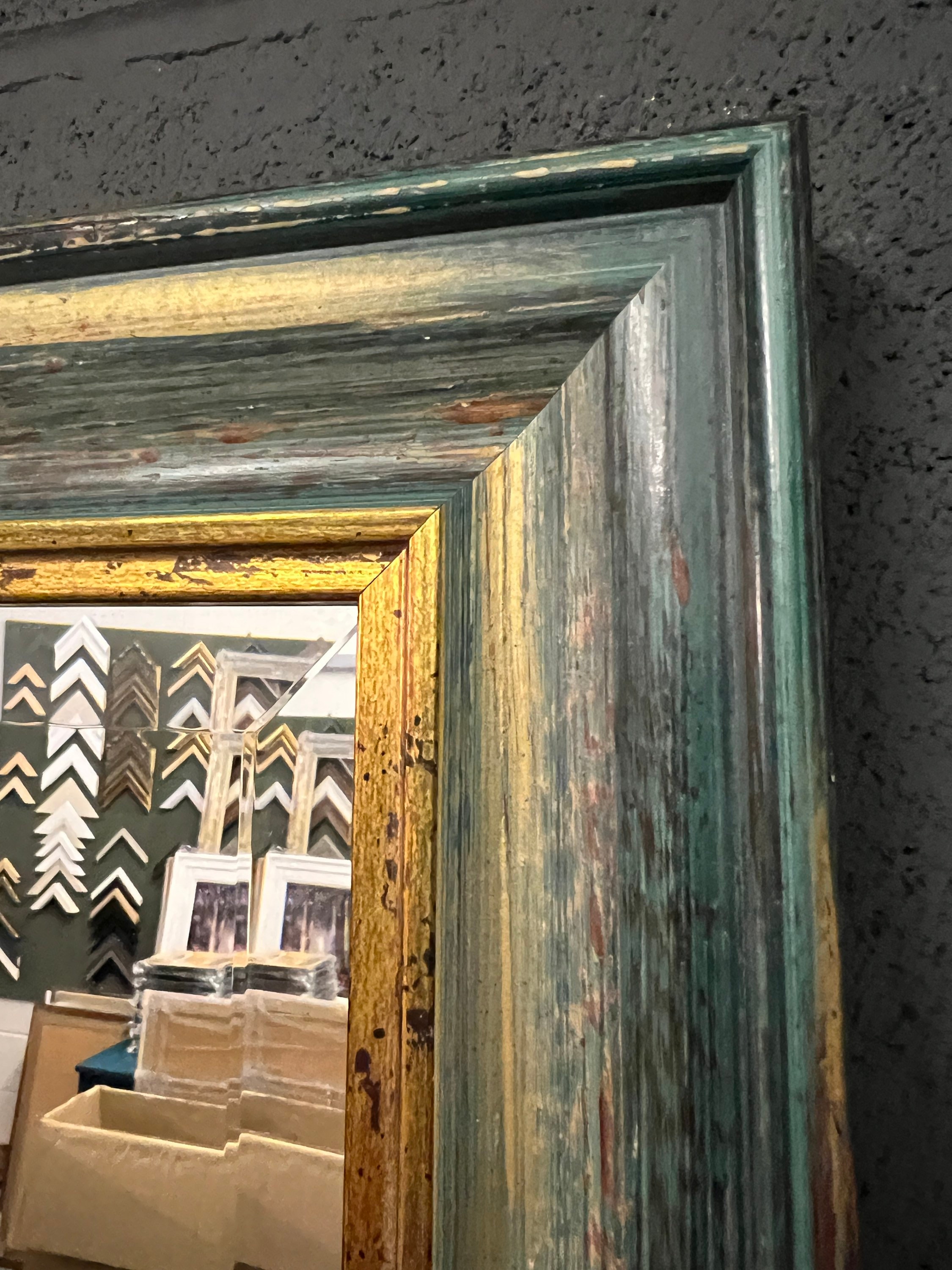 Handcrafted Mirror Michelangelo Blue Gold Contemporary Design - Etsy UK