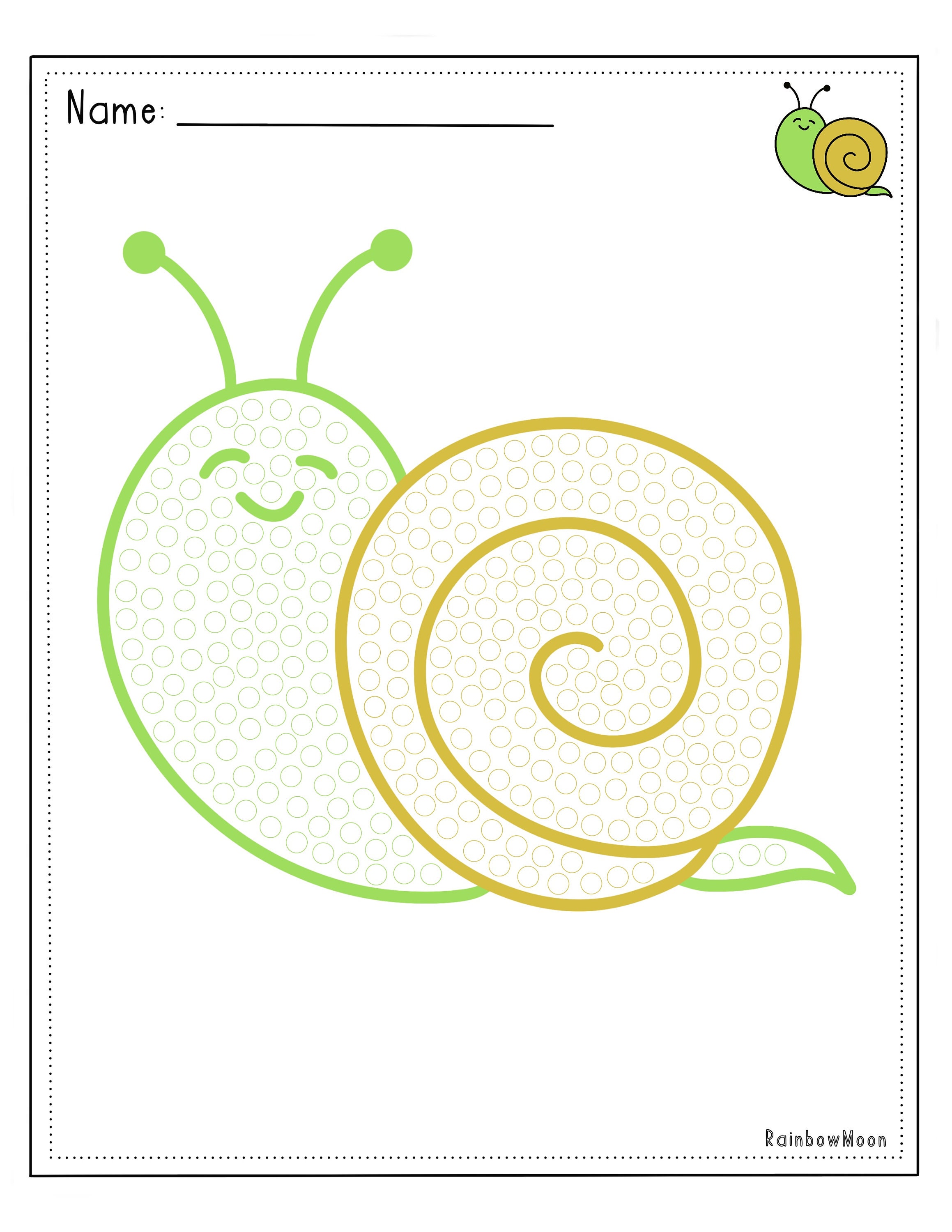 Spring Dot Art and Q-tip Art Worksheets- BW and Color! - Etsy