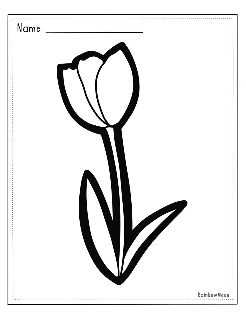 Spring Coloring Pages- Bold & Classic Outlines - Etsy